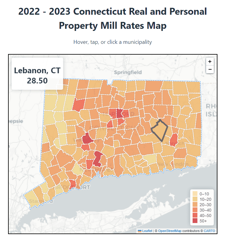 2022-2023 FY Connecticut Mill Property Tax Rates by Town | CT Town ...