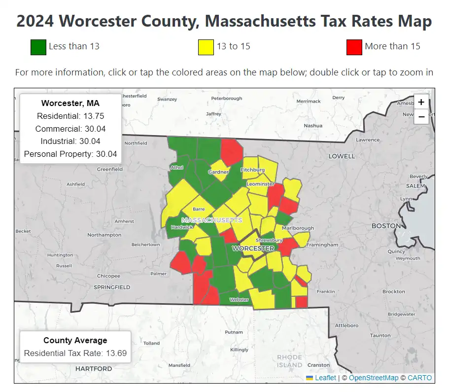 2024 Worcester County Massachusetts Property Tax Rates | Residential ...