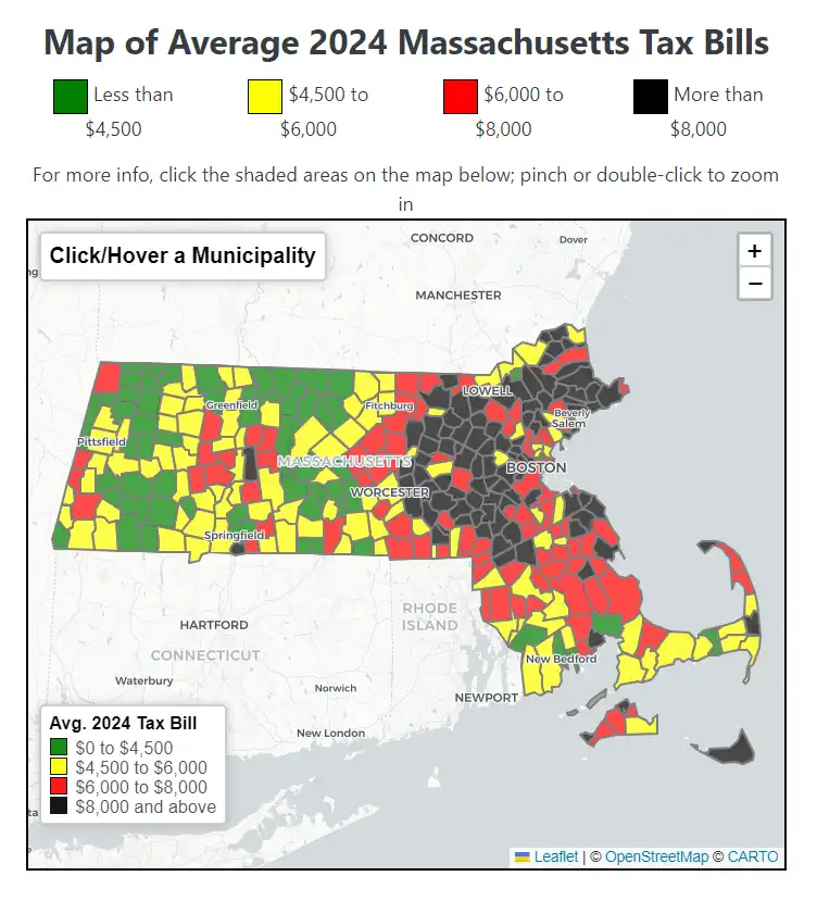 Average Massachusetts Single-Family Property Tax Bills