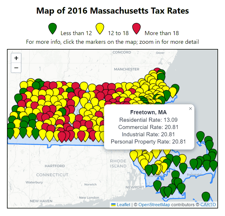 Massachusetts 2016 Tax Rates | MA Residential, Commercial, Industrial ...