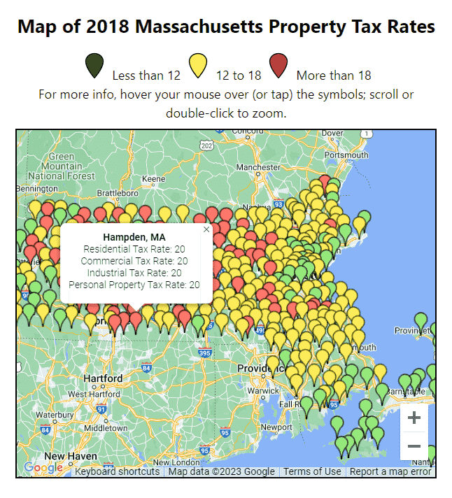 2018 Massachusetts Property Tax Rates