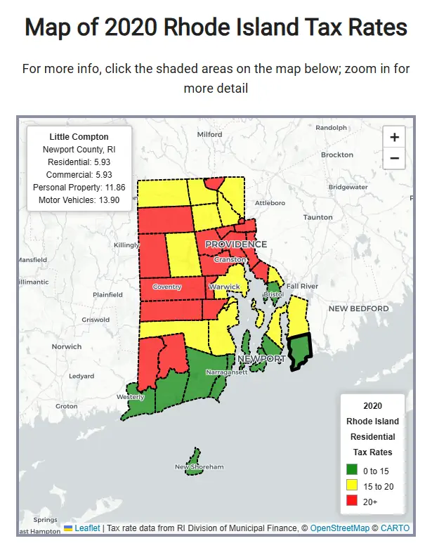 2020 Rhode Island Property Tax Rates